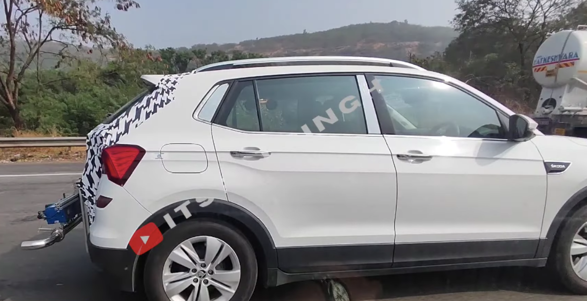 India's Safest Skoda Kushaq Spotted Testing With CNG Powertrain, Launch ...